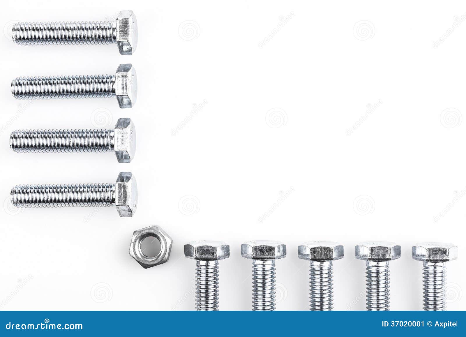Screws and nut stock image. Image of renovation, metal - 37020001