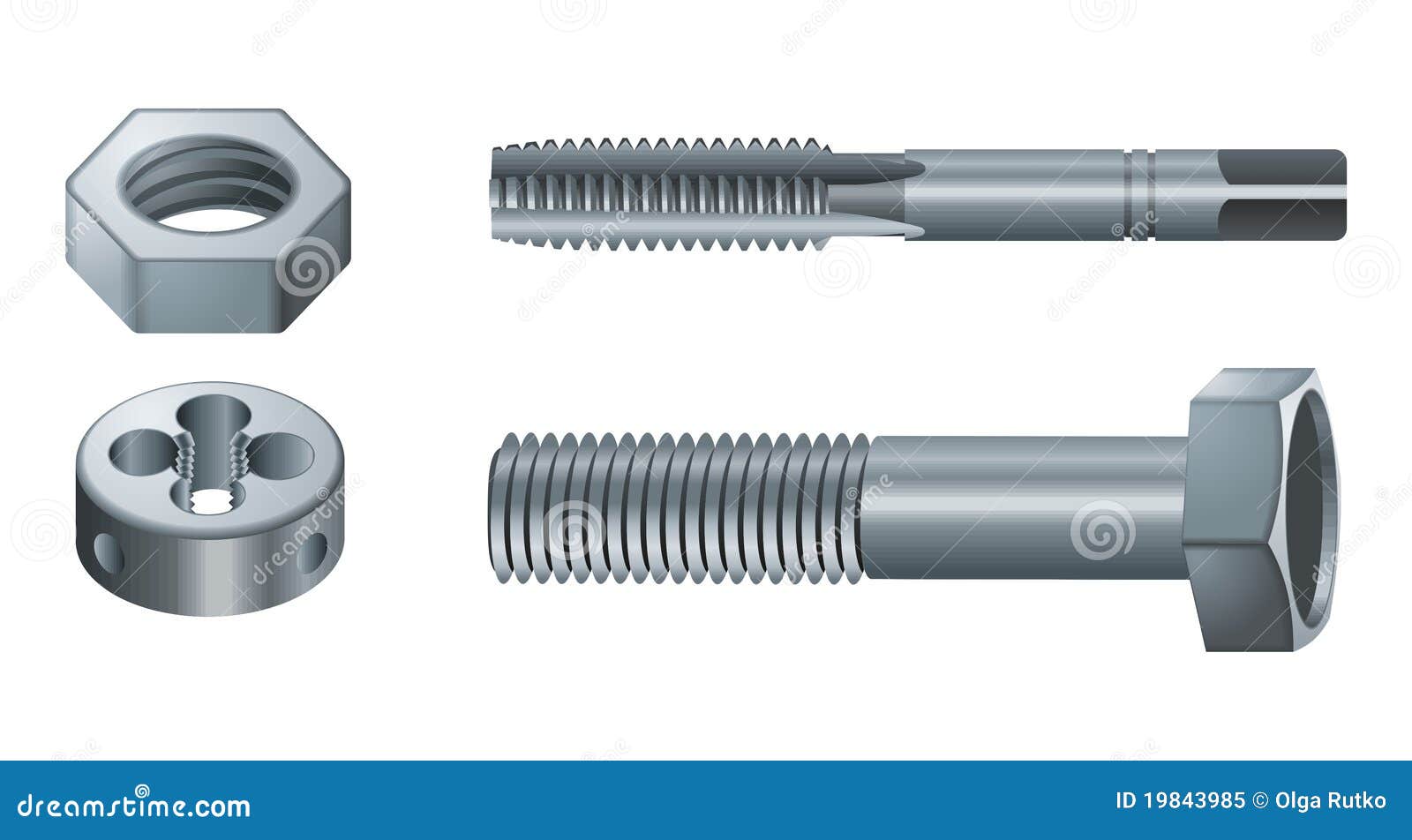 Screws And Nuts, All Types And All Sizes, Construction Graphics For ...