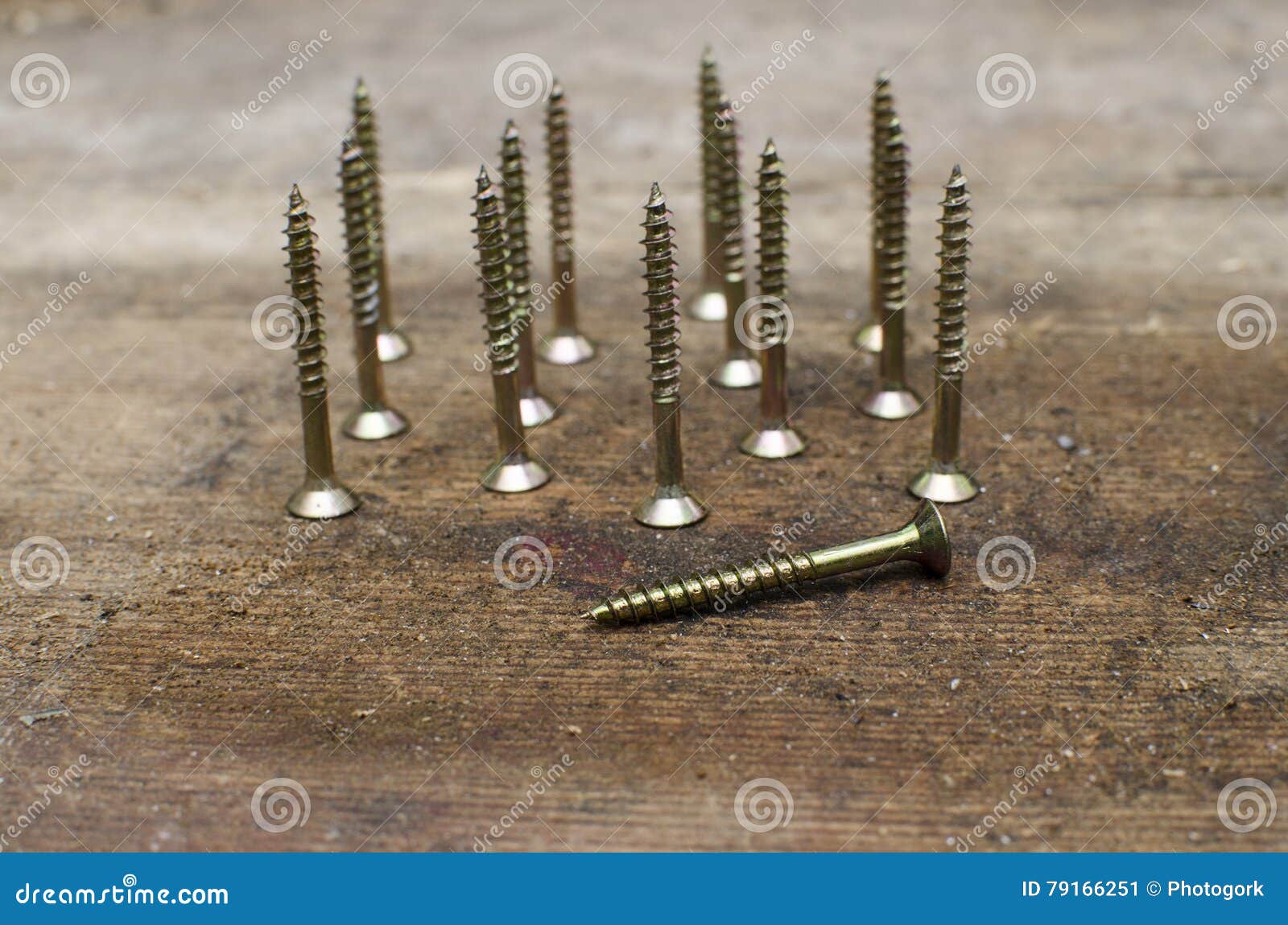 Screws on old table stock image. Image of objects, table - 79166251