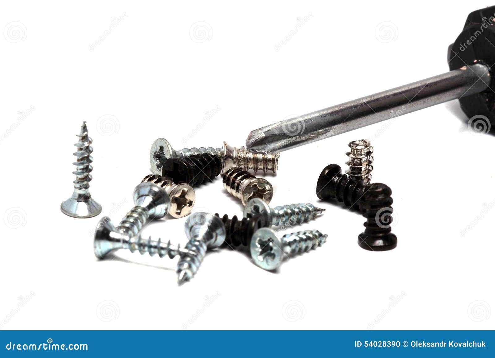 Screws and Photographed Closeup Stock Photo - Image of work, white ...
