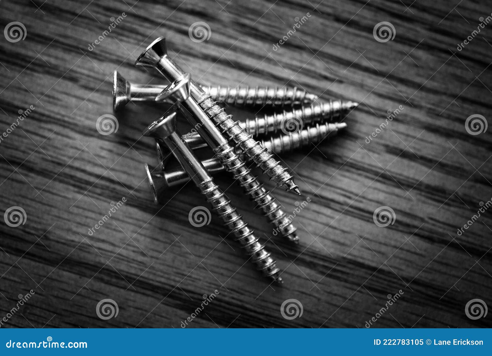 Screws on Wood Tabletop Workbench for Fixing Stock Image - Image of ...