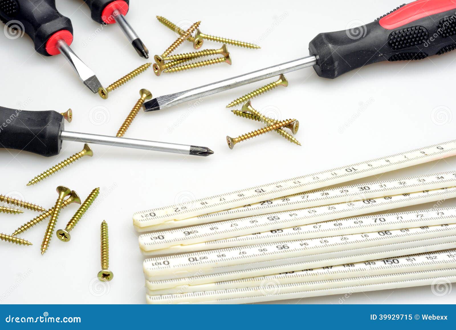 Screws, Screwdriver And Ruler Royalty-Free Stock Photo | CartoonDealer ...
