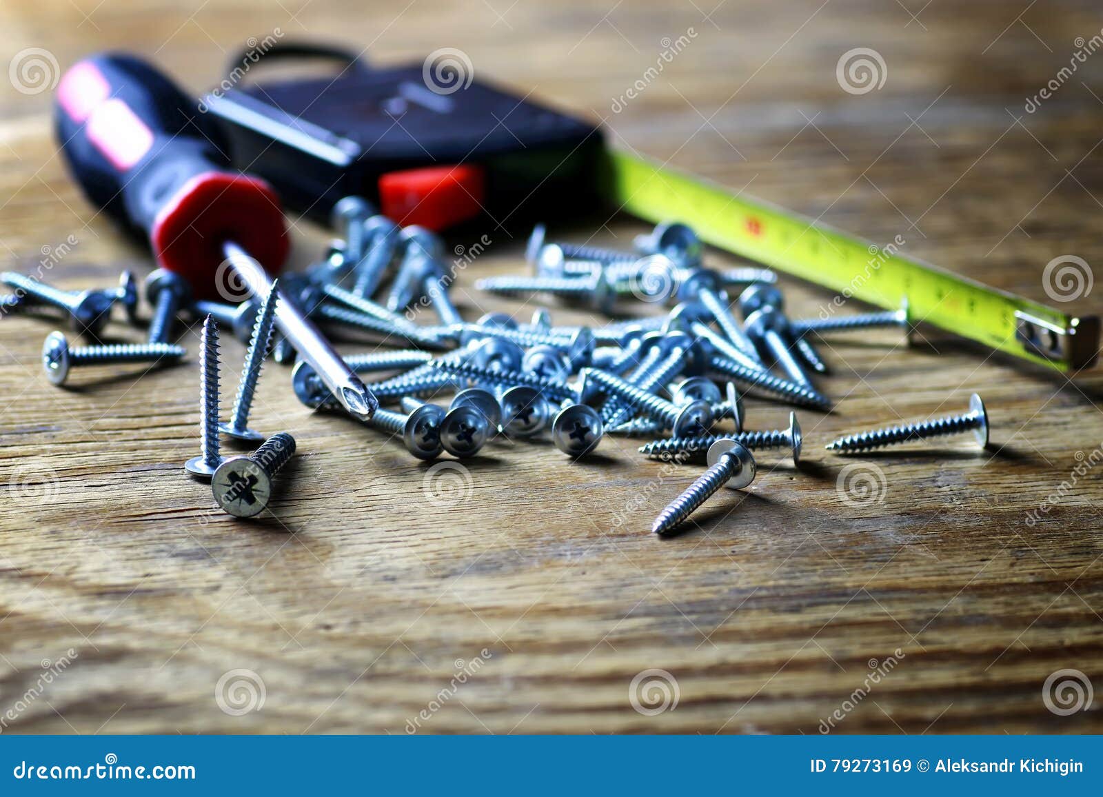 Screws and Screwdriver Stack Stock Image - Image of improvement ...