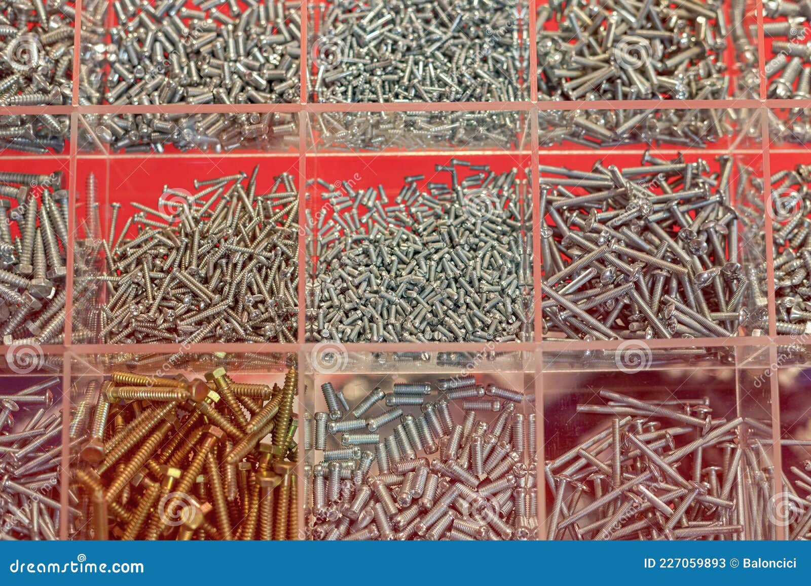 Screws Selection Box stock image. Image of industry - 227059893