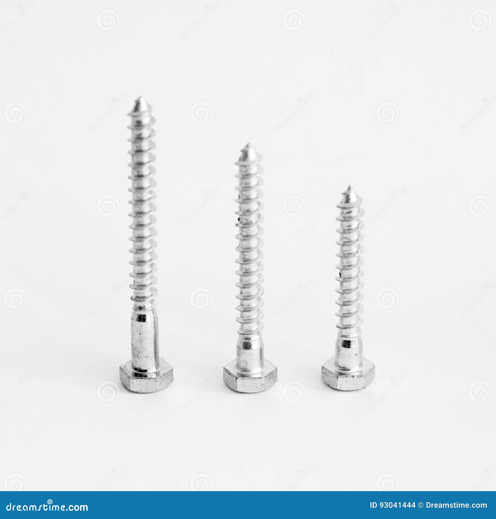 Screws stock photo. Image of three, hardware, closeup - 93041444