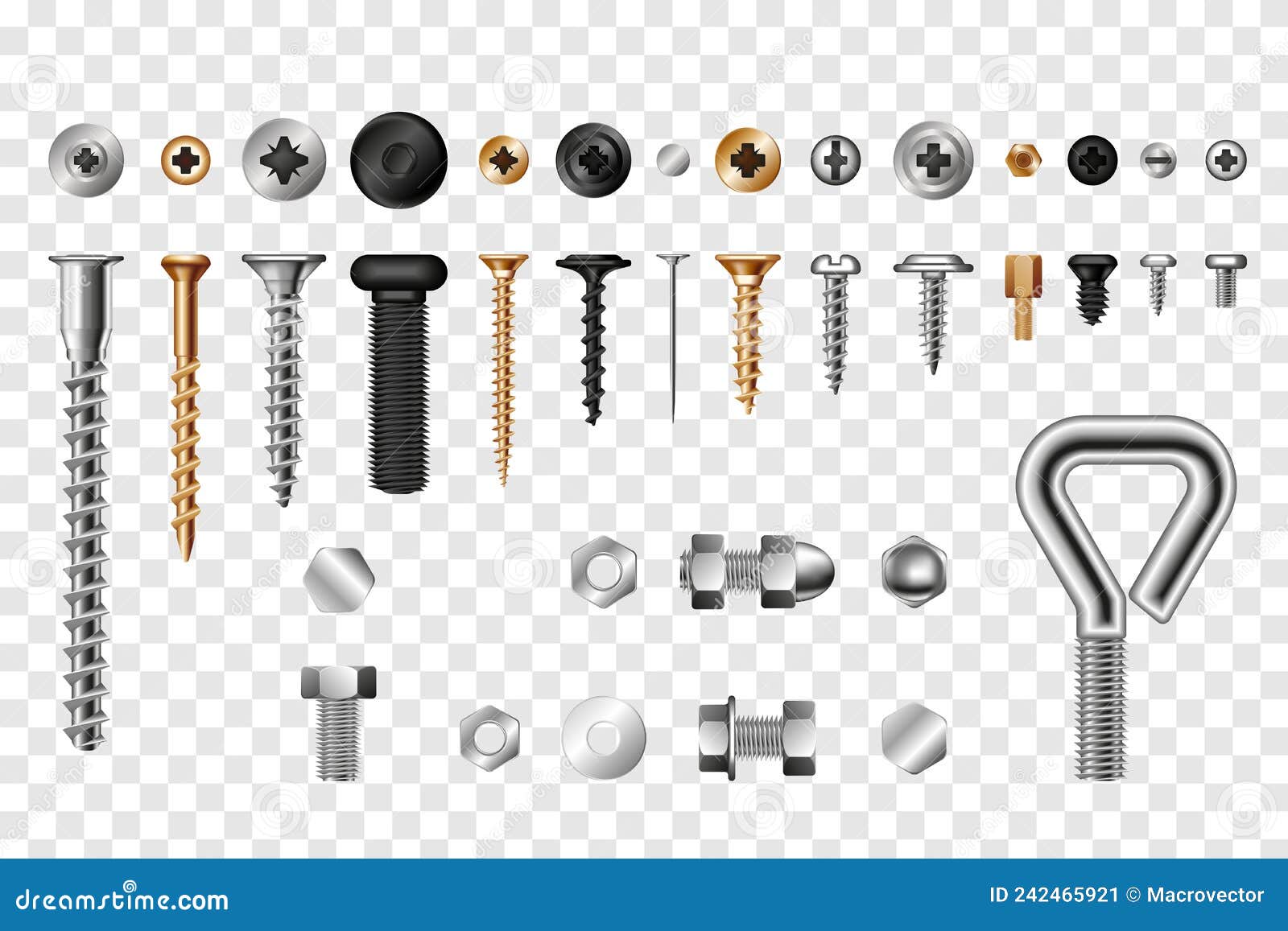 Screws Tools Realistic Transparent Set Stock Vector - Illustration of ...