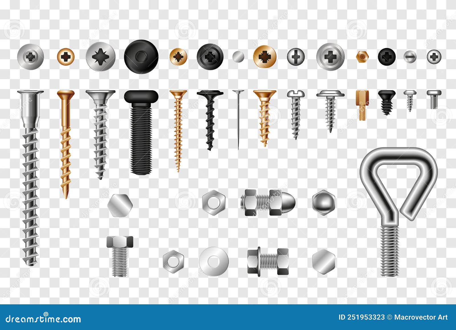 Screws Tools Realistic Transparent Set Stock Vector - Illustration of ...