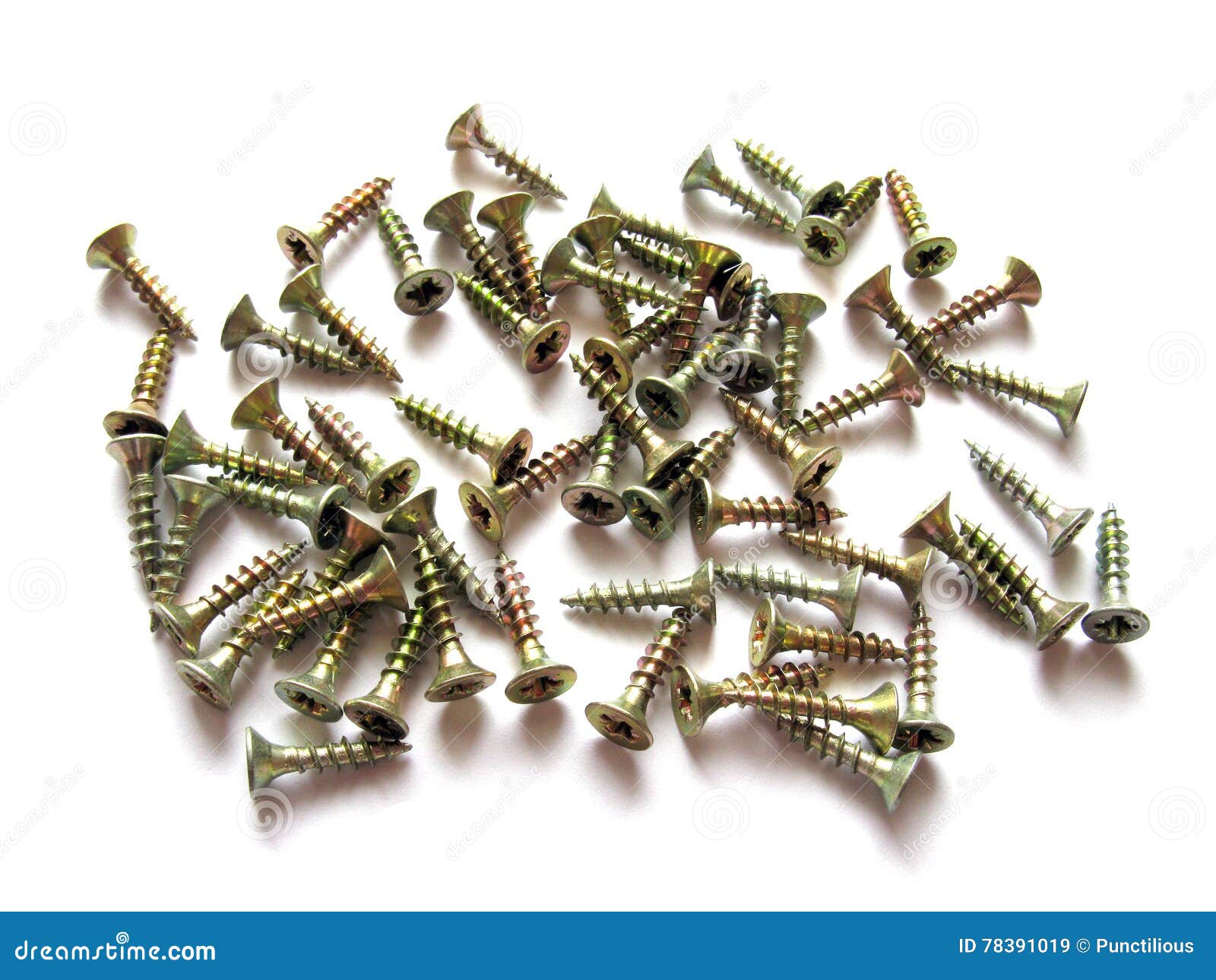 Screws on white background stock image. Image of construction - 78391019
