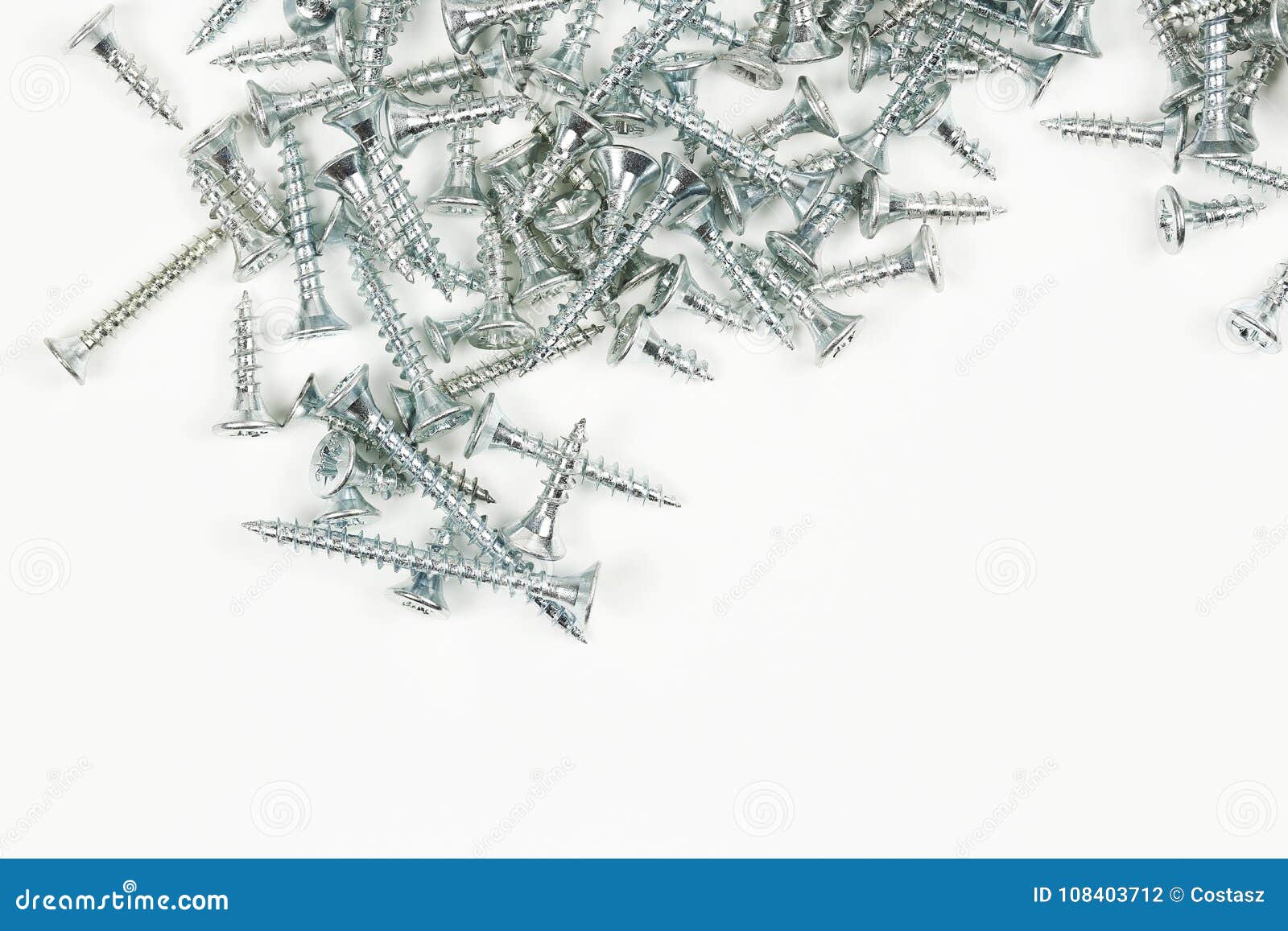 Screws on white stock photo. Image of head, screws, industrial - 108403712
