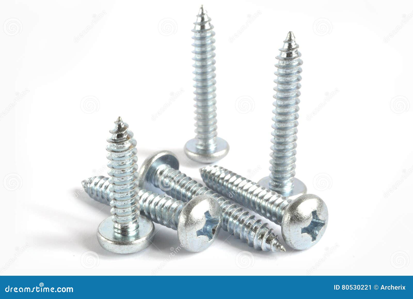 Screws on white stock image. Image of technology, technics - 80530221