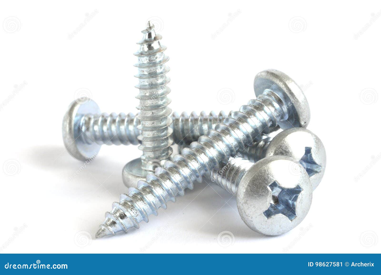 Screws on white stock image. Image of background, technology - 98627581