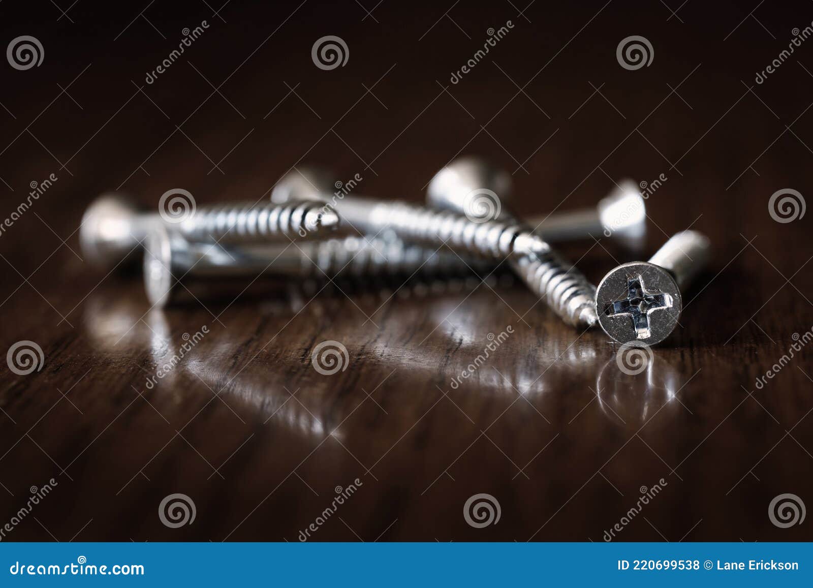 Screws on Wood Tabletop Workbench for Fixing Stock Photo - Image of ...