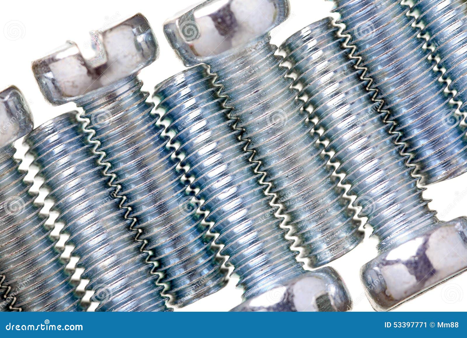 Screws zinc covered stock image. Image of threaded, gray - 53397771
