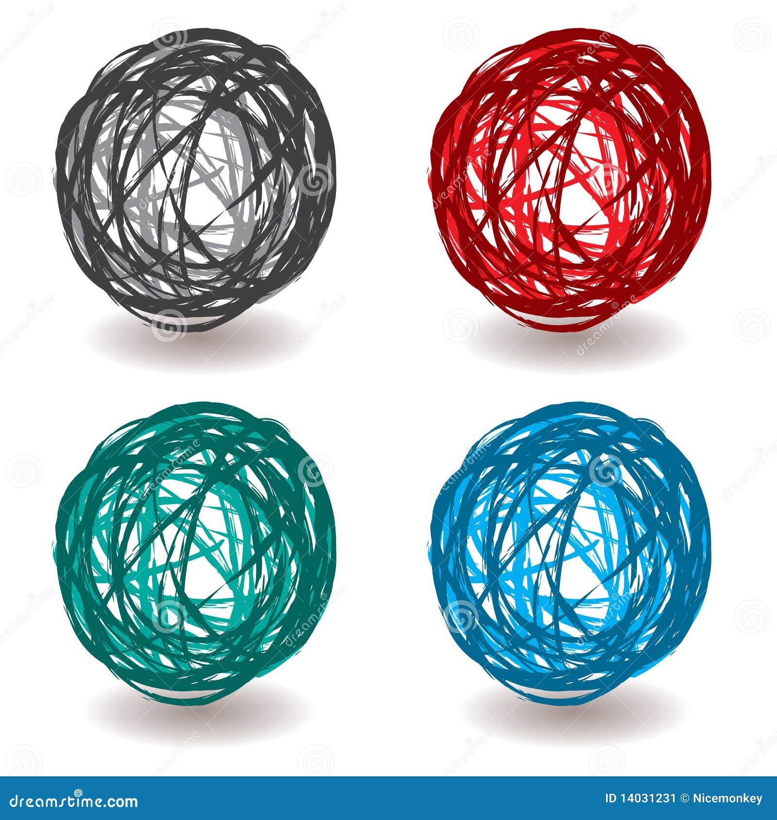 Scribble abstract ball stock illustration. Illustration of doodle ...