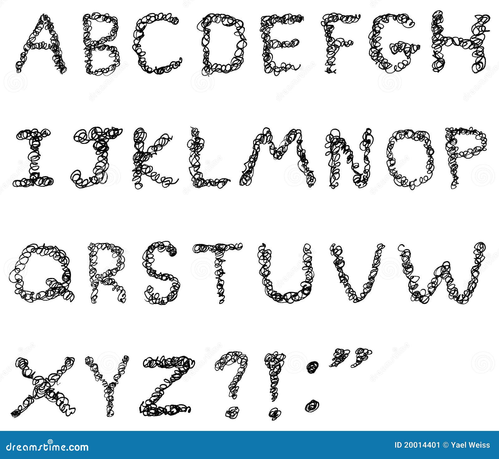 Scribble alphabet stock vector. Illustration of calligraphy - 20014401