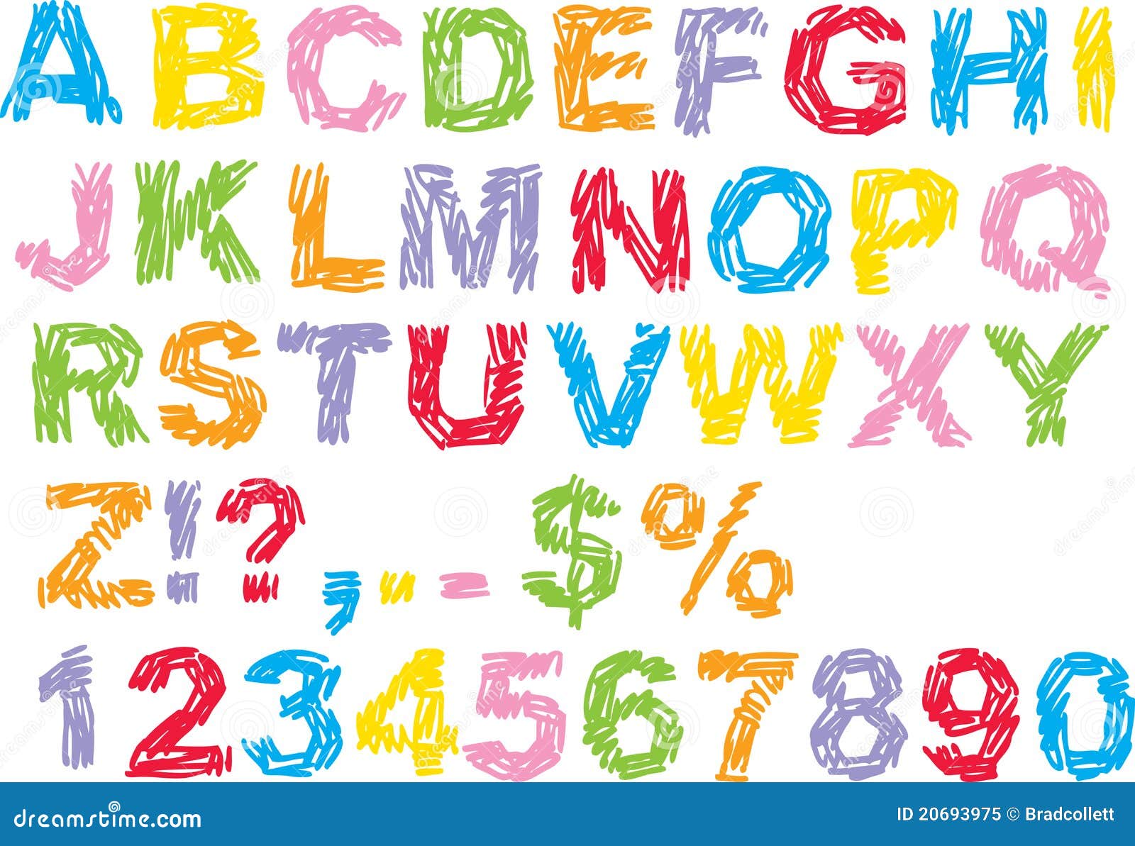 Scribble Alphabet Cartoon Vector | CartoonDealer.com #20693975