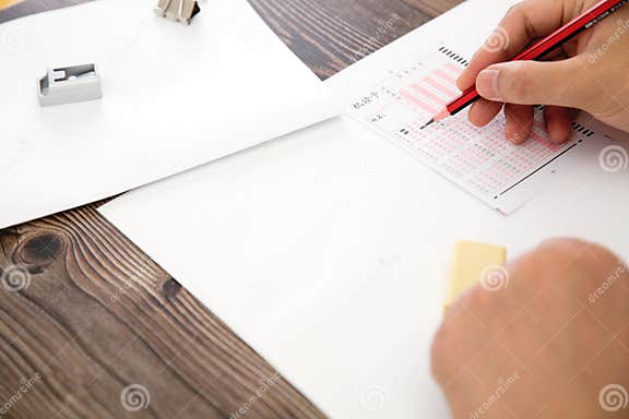 Scribble the Answer Sheet during the Exam Stock Image - Image of ...