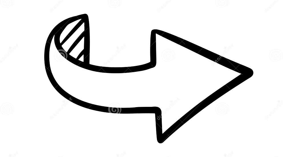 Scribble Arrow Sign Hand Drawn Vector Element Icon Stock Illustration ...