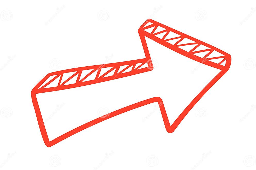 Scribble Arrow Sign Hand Drawn Vector Element Icon Stock Vector ...
