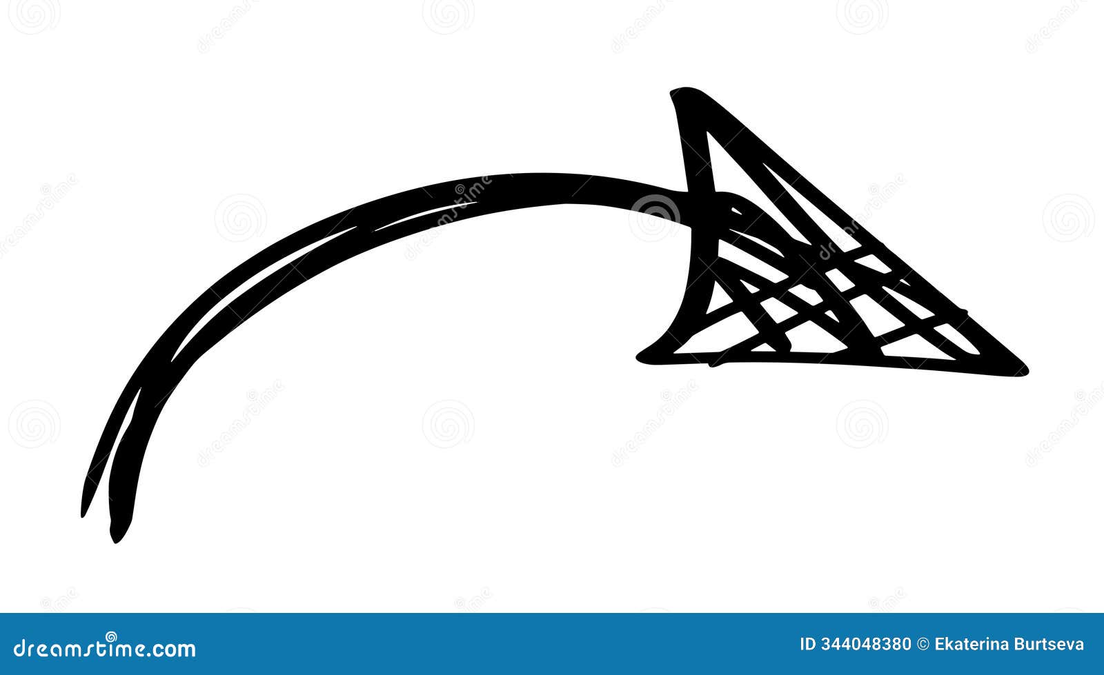 Scribble Arrow Sign Hand Drawn Vector Element Icon Stock Vector ...
