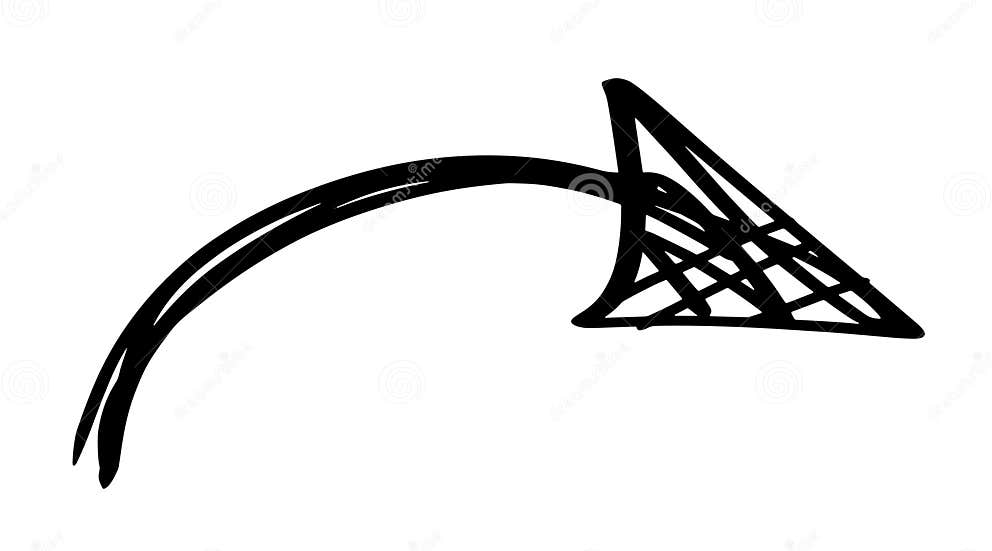 Scribble Arrow Sign Hand Drawn Vector Element Icon Stock Vector ...