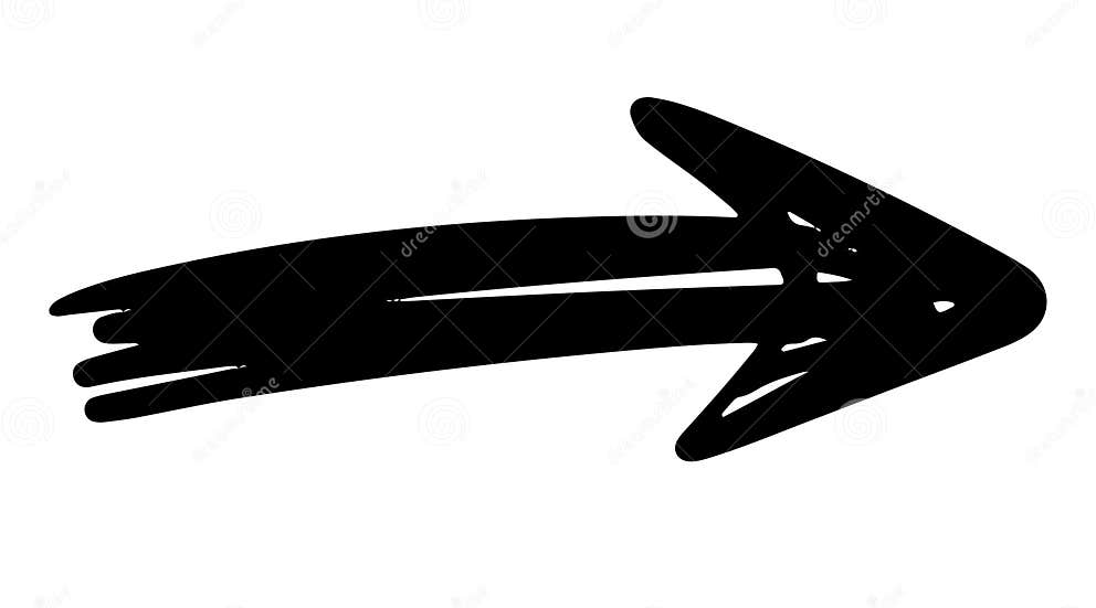 Scribble Arrow Sign Hand Drawn Vector Element Icon Stock Illustration ...
