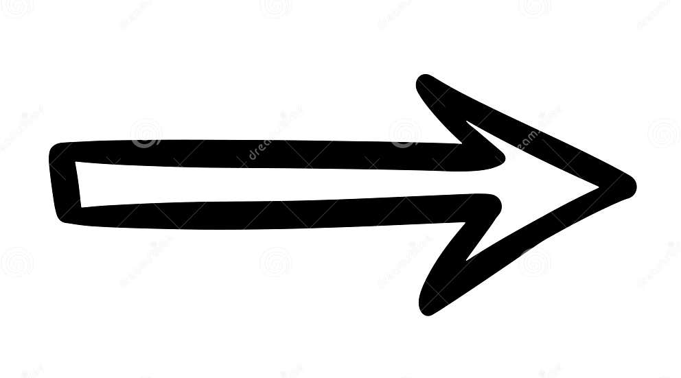 Scribble Arrow Sign Hand Drawn Vector Element Icon Stock Illustration ...