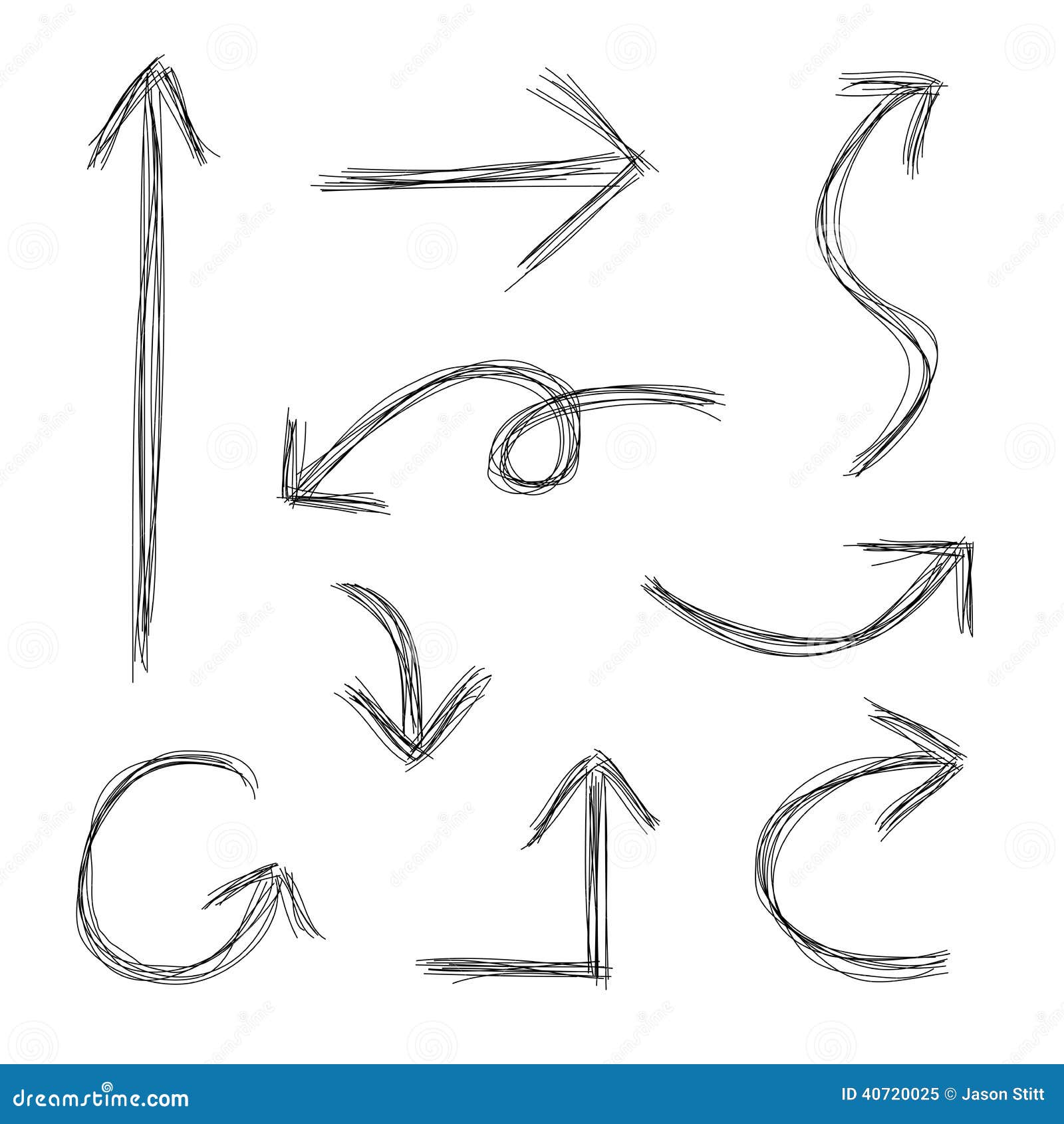 Scribble Arrows stock vector. Illustration of design - 40720025