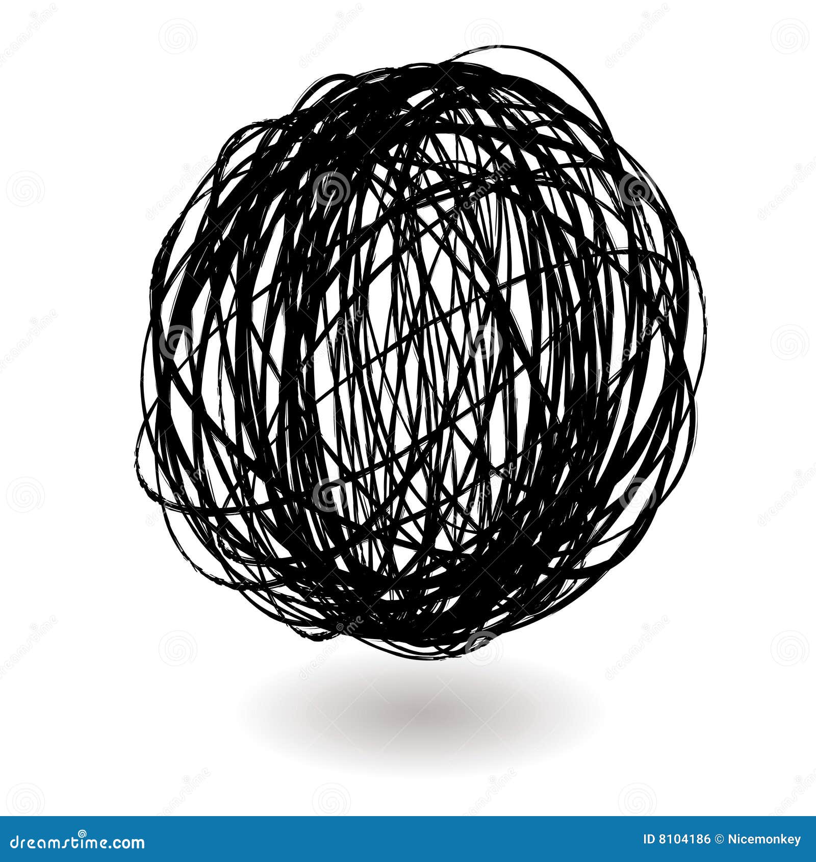 Scribble ball stock vector. Illustration of doodle, shadow - 8104186