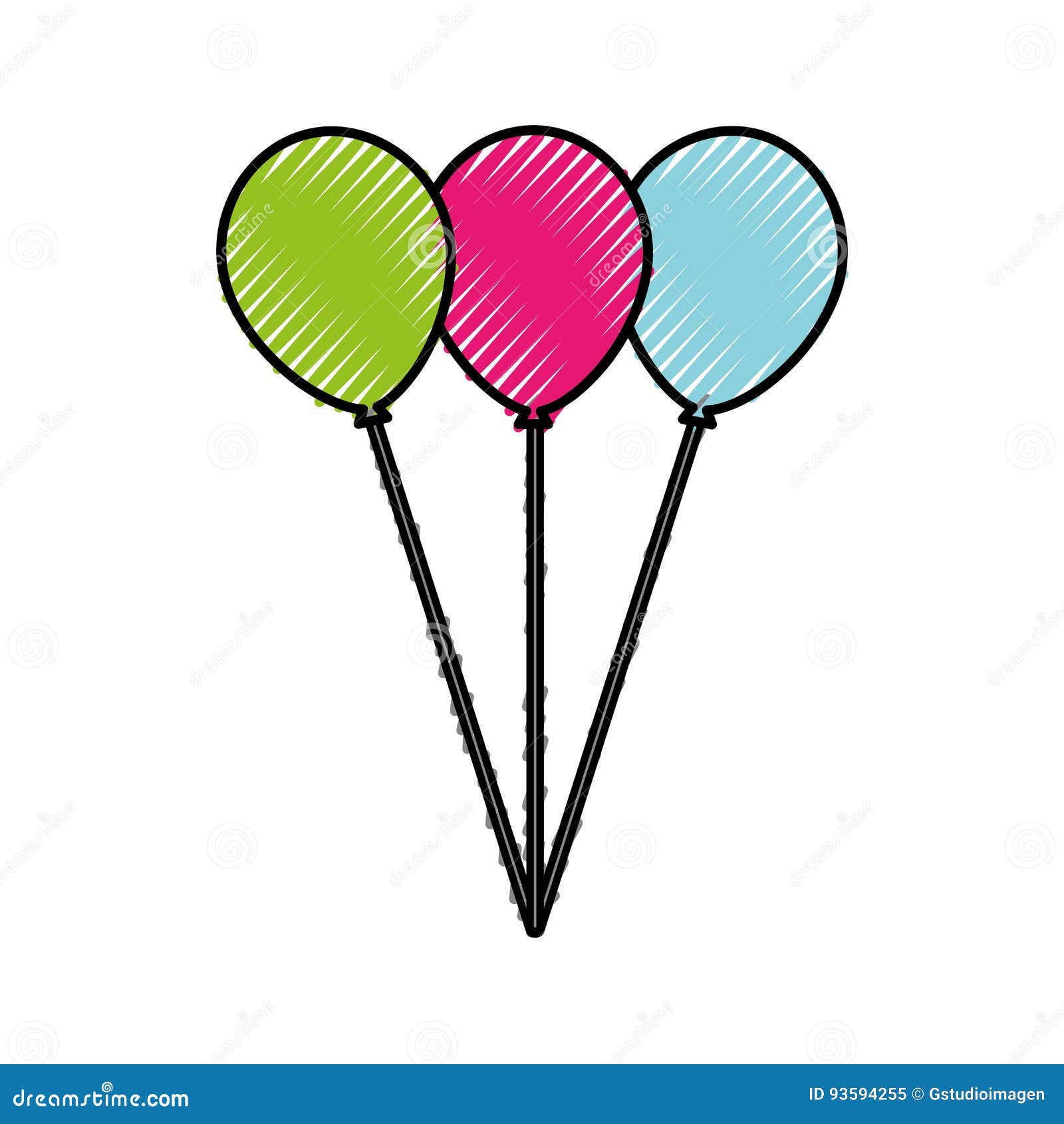 Scribble balloons cartoon stock vector. Illustration of blue - 93594255