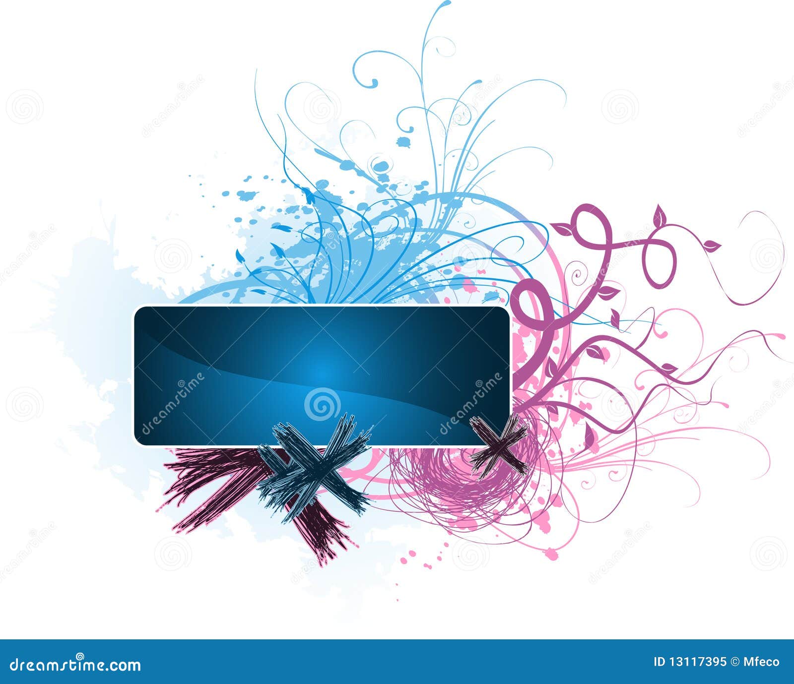 Scribble banner stock vector. Illustration of floral - 13117395