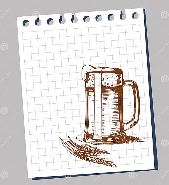Scribble beer mug stock vector. Illustration of napkin - 22602253