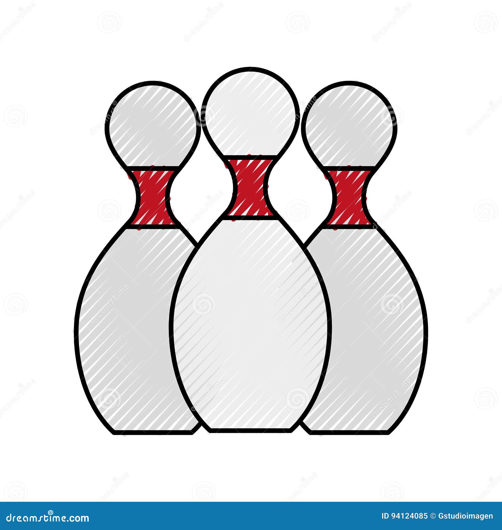 Scribble Bowling Pins Cartoon Stock Vector - Illustration of background ...
