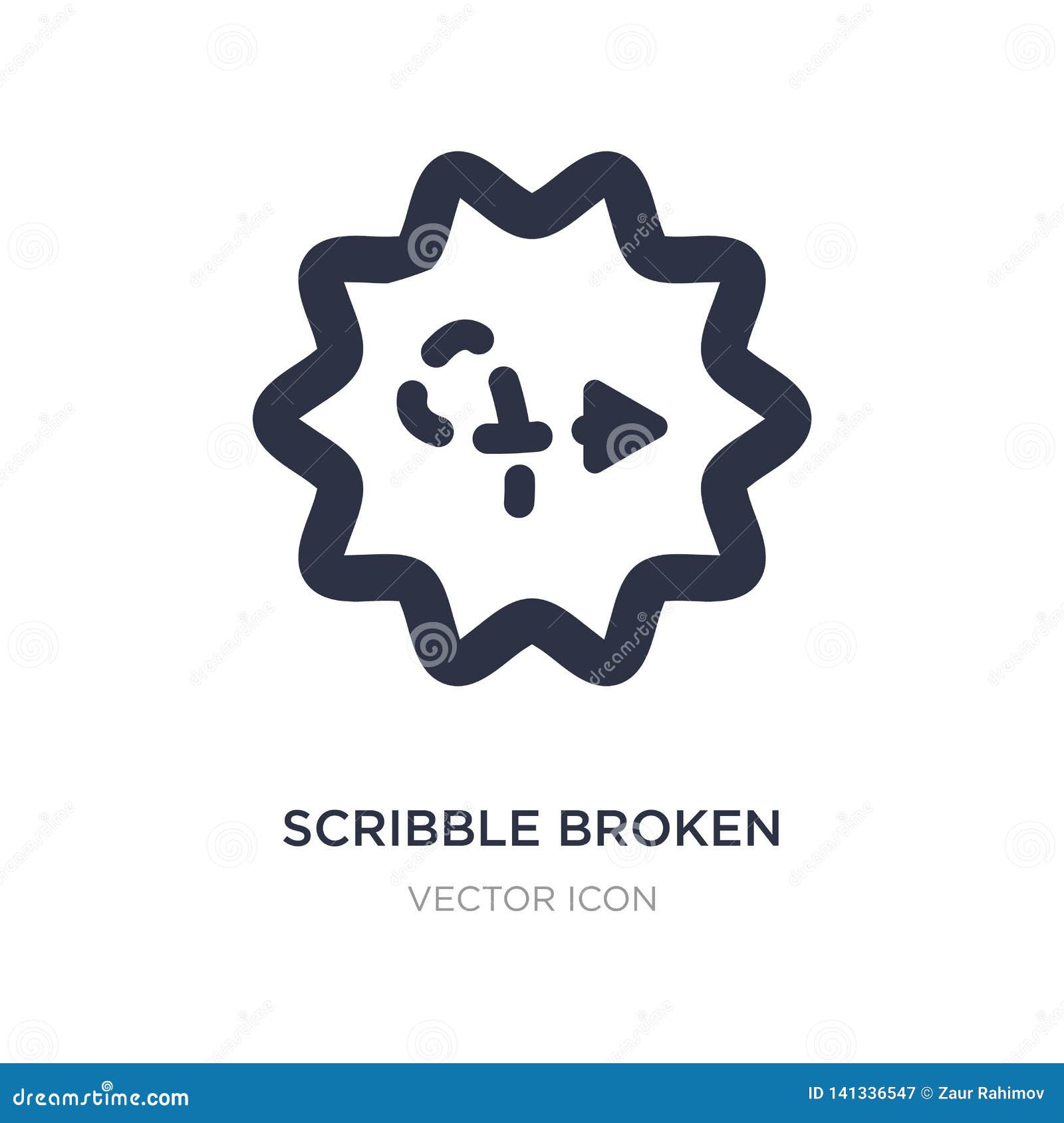 Scribble Broken Line Icon on White Background. Simple Element ...