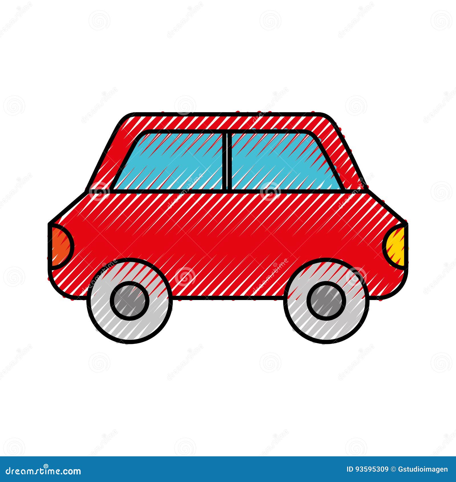 Scribble car cartoon stock vector. Illustration of black - 93595309