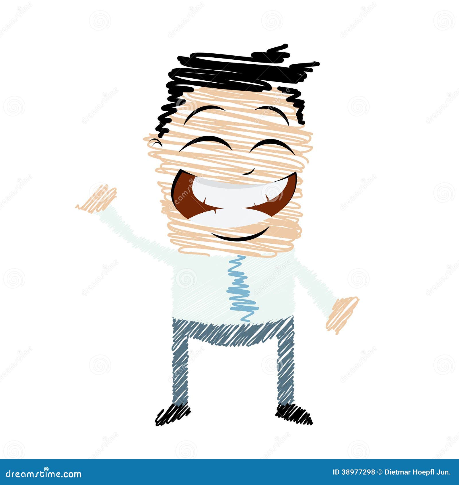 Scribble cartoon man stock vector. Illustration of happy - 38977298