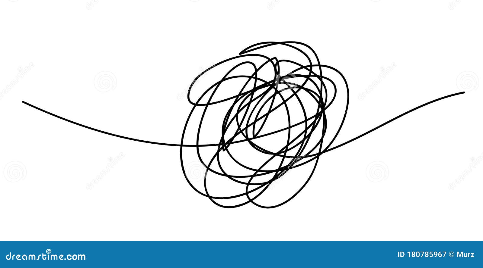 Scribble Chaos Line Brush Stroke, Vector Doodle Sketch Circle Stock ...