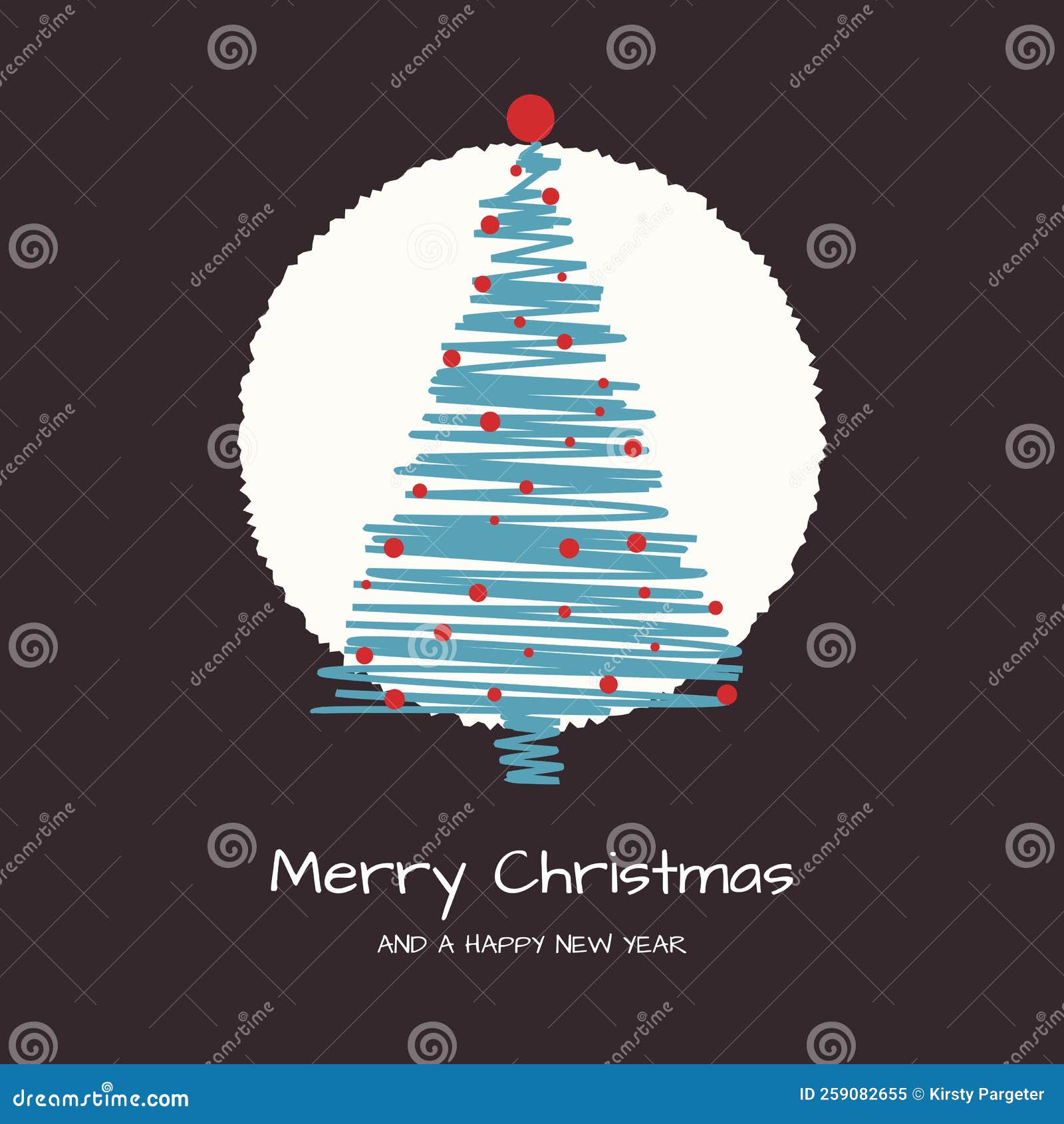 Scribble Christmas Tree Background Stock Vector - Illustration of tree ...
