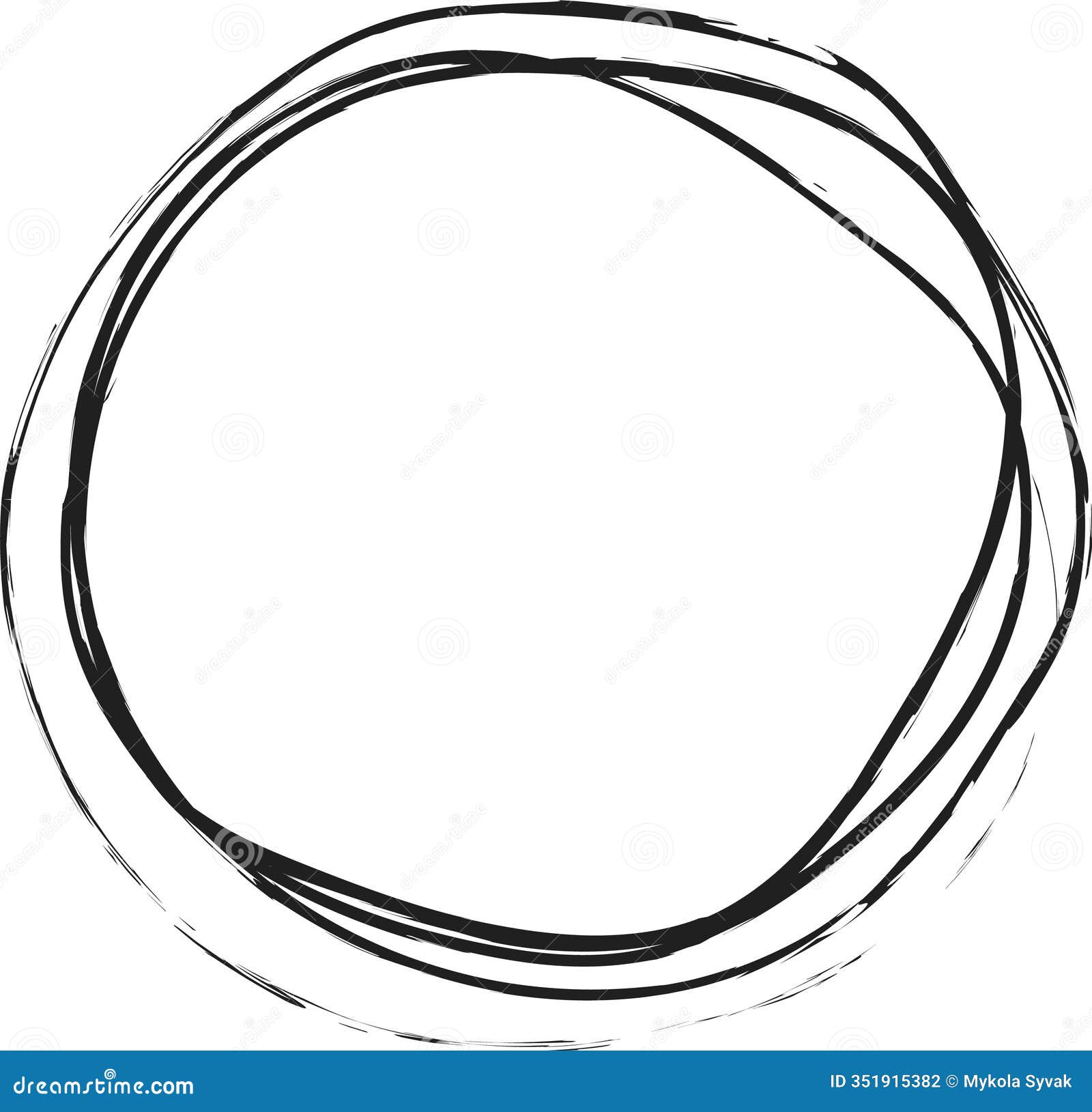 Scribble Circle Brush stock illustration. Illustration of vector - 351915382