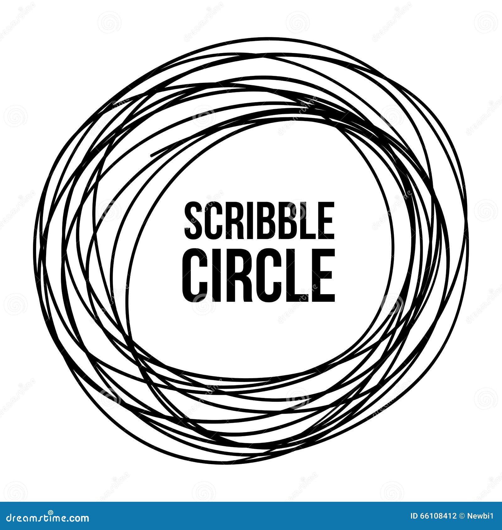 Scribble Circle Vector stock vector. Illustration of draft - 66108412