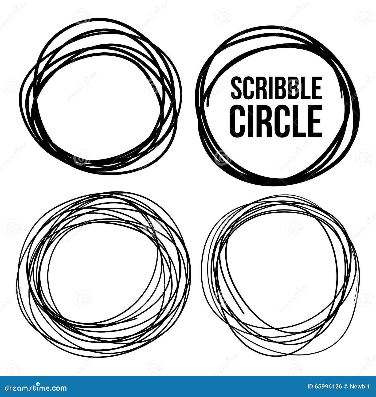 Scribble Circle Vector Set stock vector. Illustration of logo - 65996126