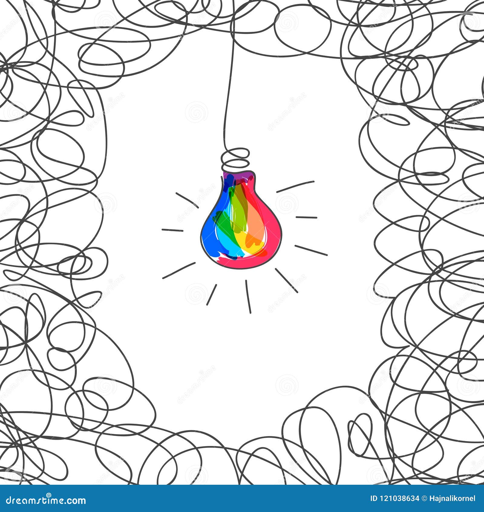 Scribble with Lightbulb As Creative Idea Concept Stock Vector ...