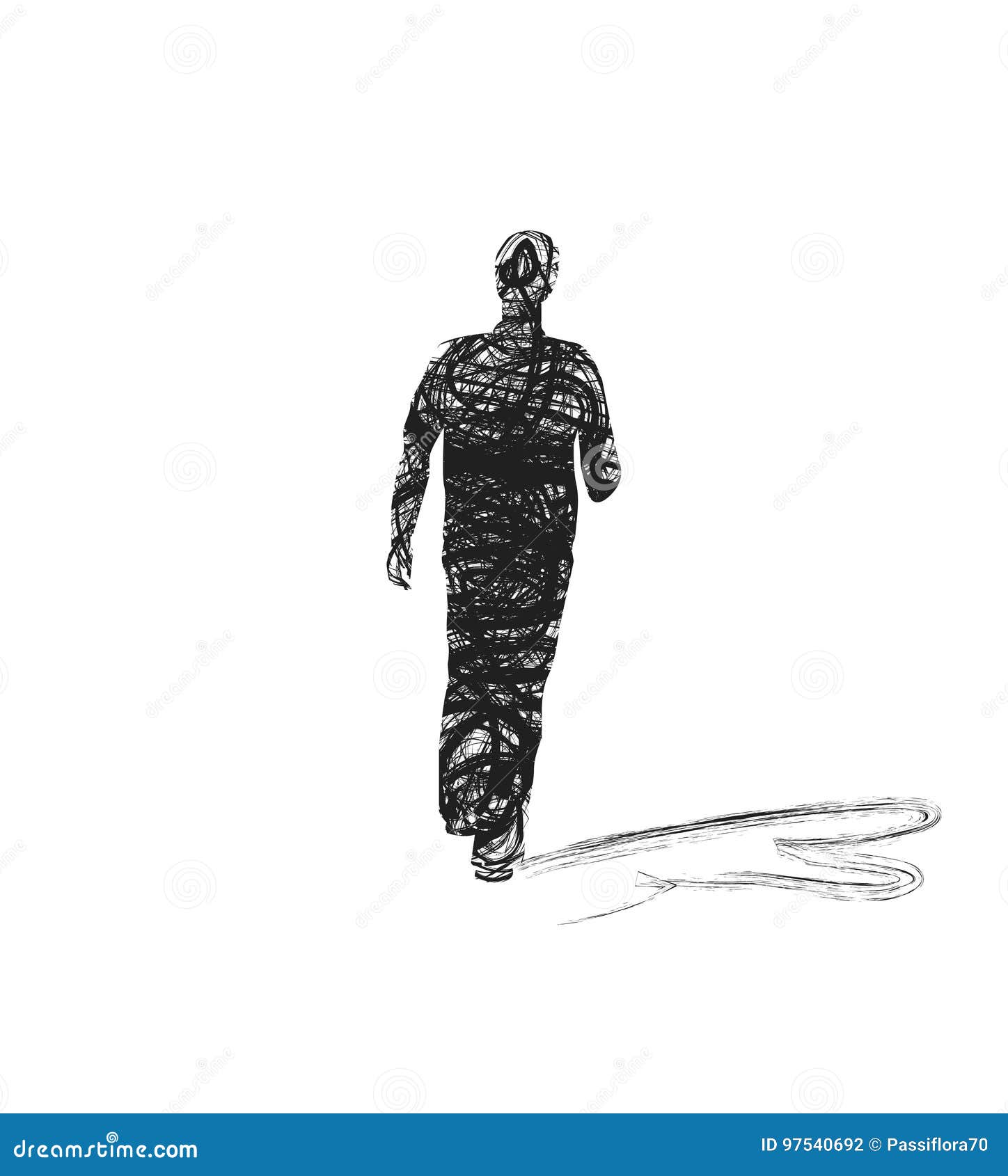 Scribble depicting a male stock vector. Illustration of person - 97540692