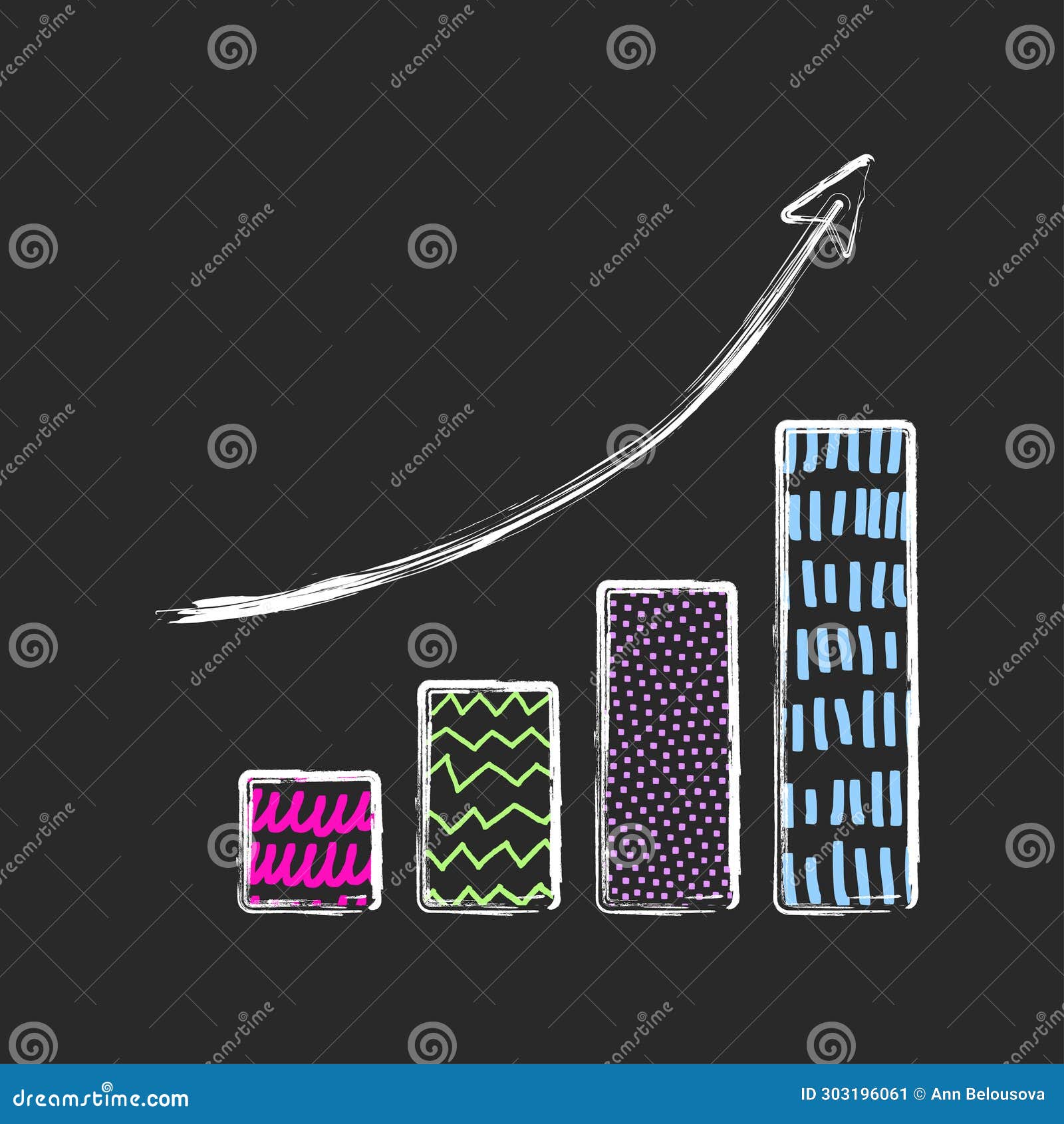 Scribble Doodle Growth Finance , Chart, Collage Style Infographic with ...