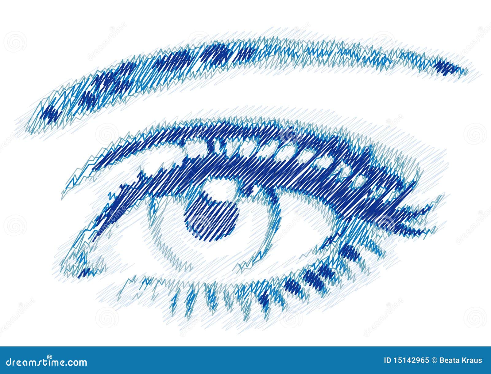 Scribble eye, stock vector. Illustration of closeup, look - 15142965