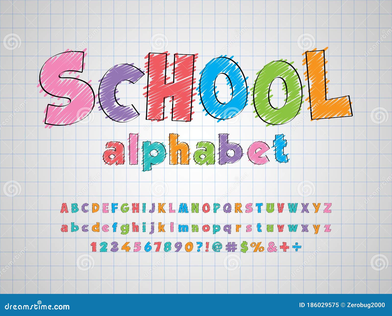 Scribble font stock vector. Illustration of message - 186029575