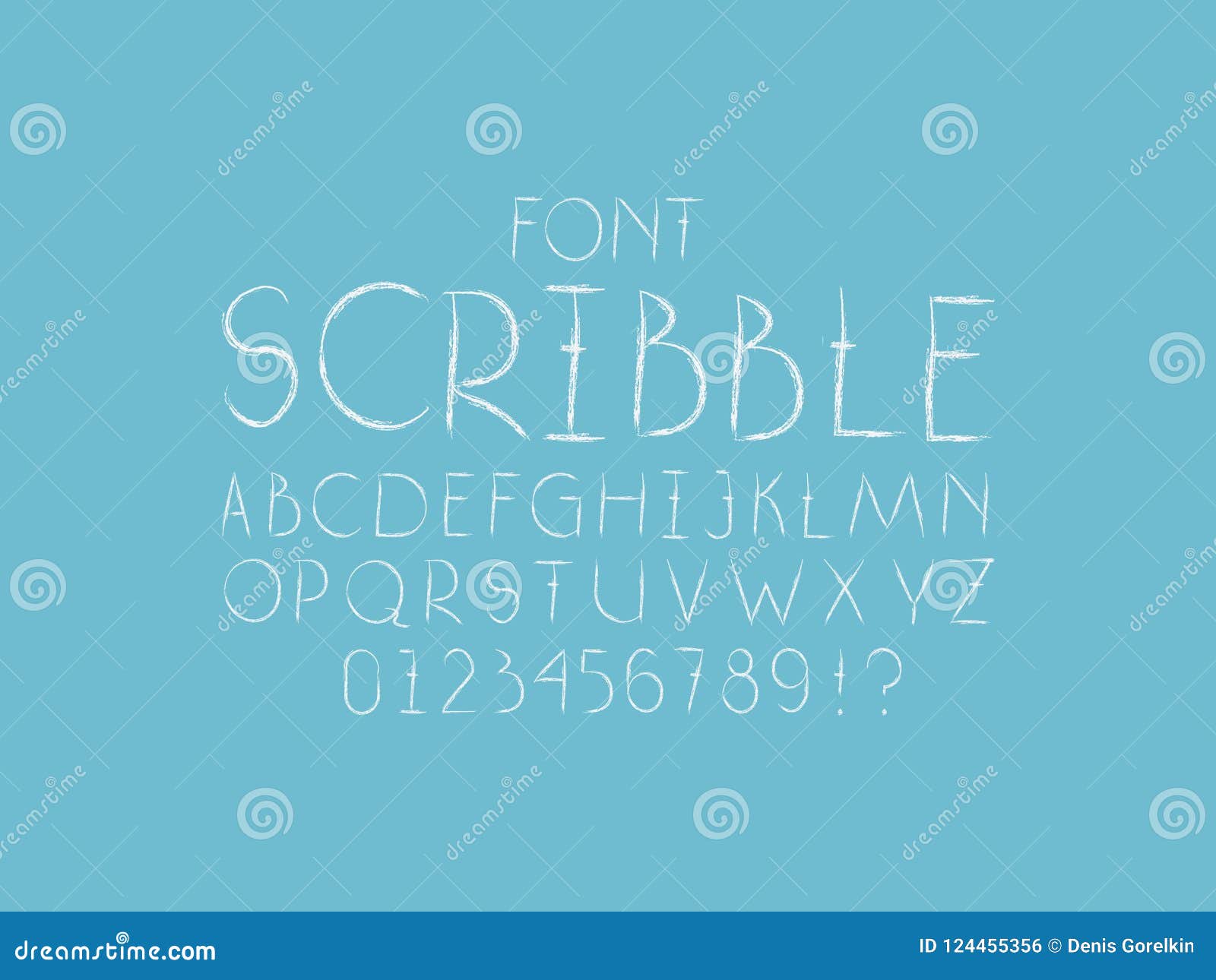 Scribble Font. Vector Alphabet Stock Vector - Illustration of scrawl ...
