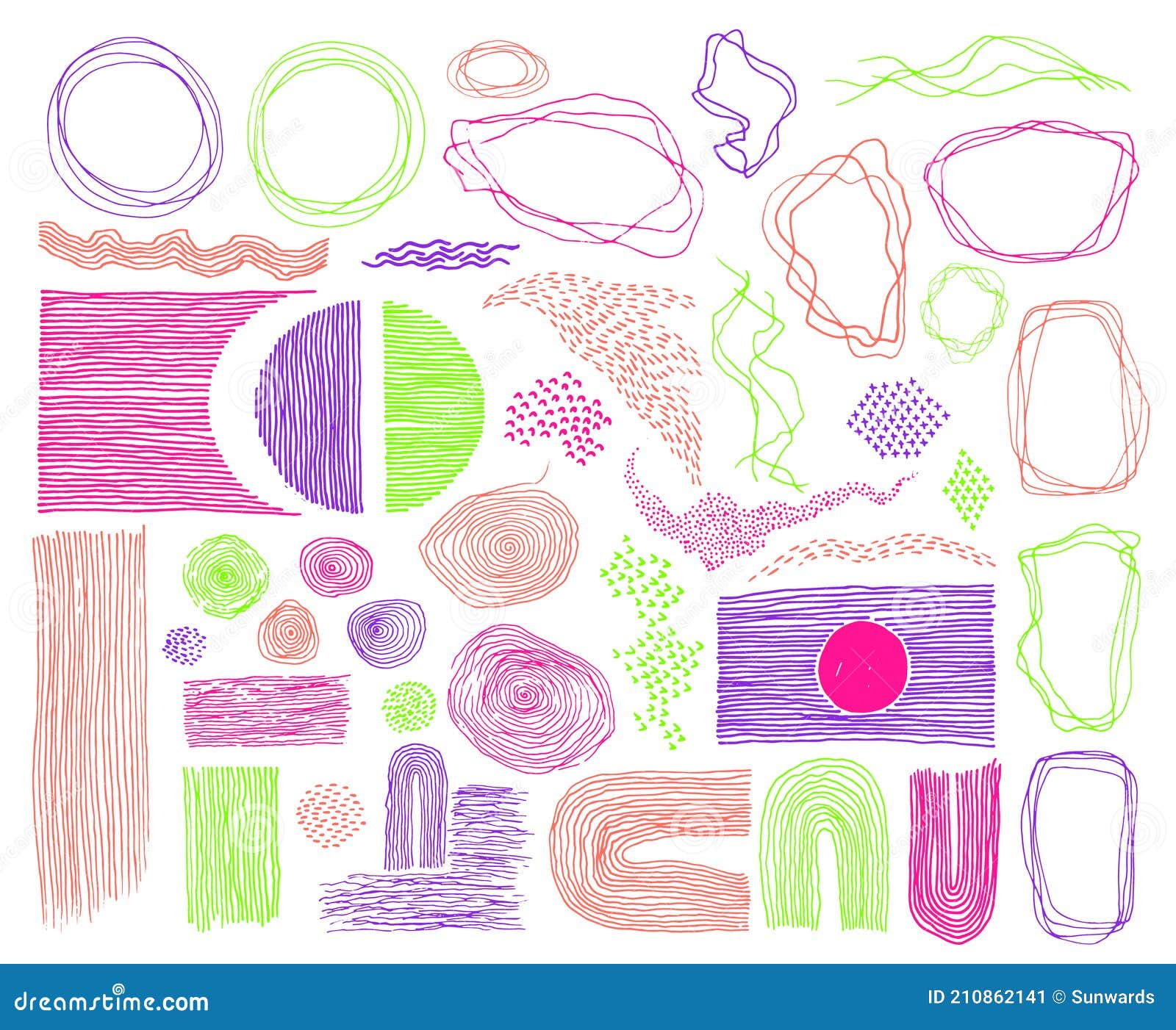 Scribble Frames, Lines and Dots Texture Backgrounds Vector Collection ...