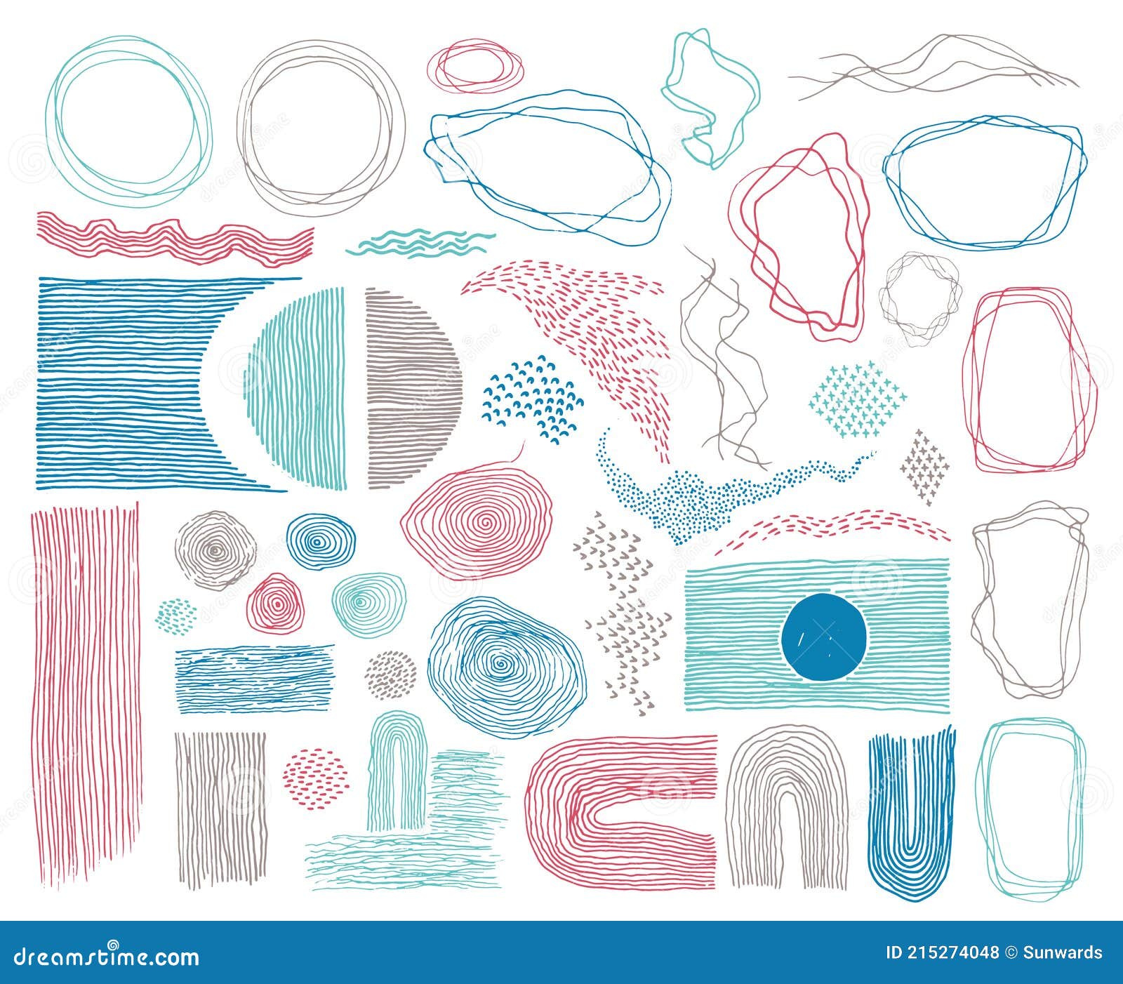 Scribble Frames, Lines and Dots Texture Backgrounds Vector Collection ...