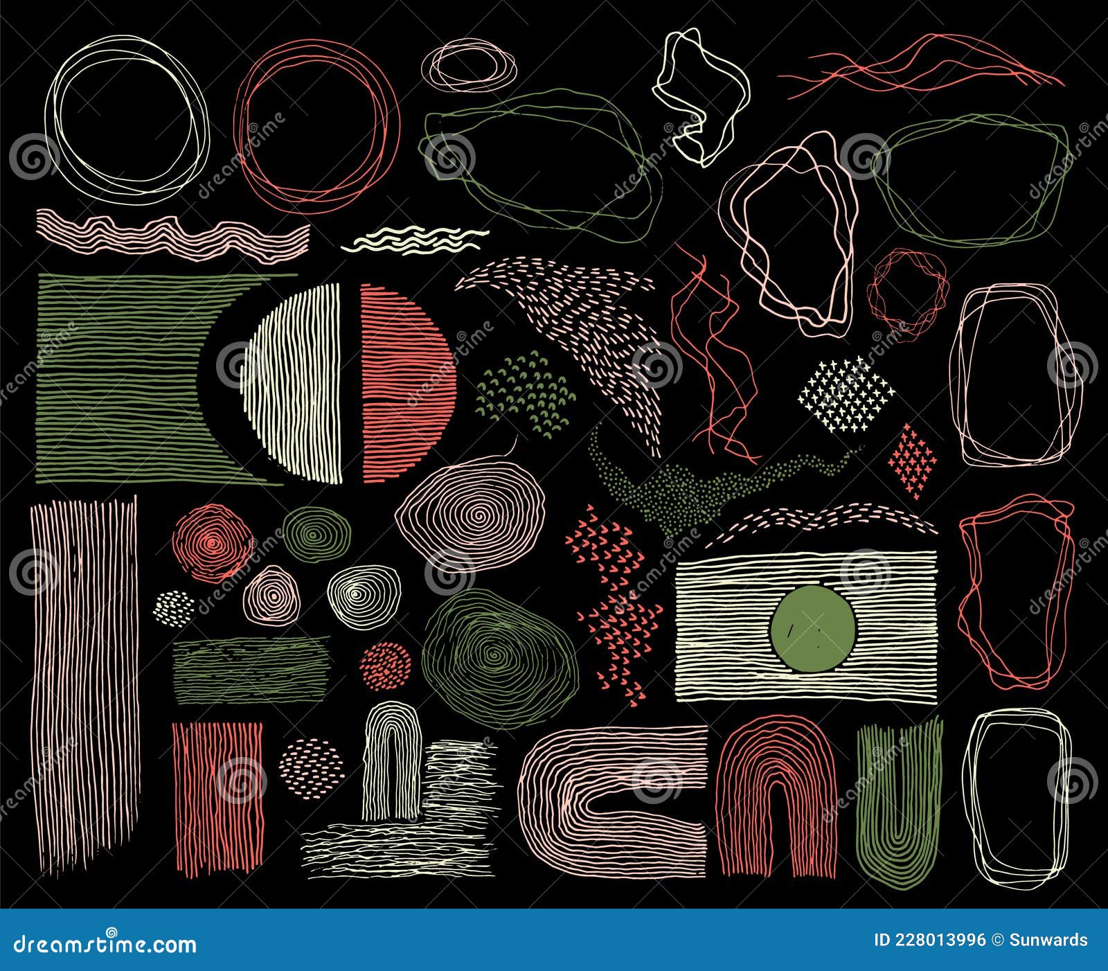 Scribble Frames, Lines and Dots Texture Backgrounds Vector Collection ...